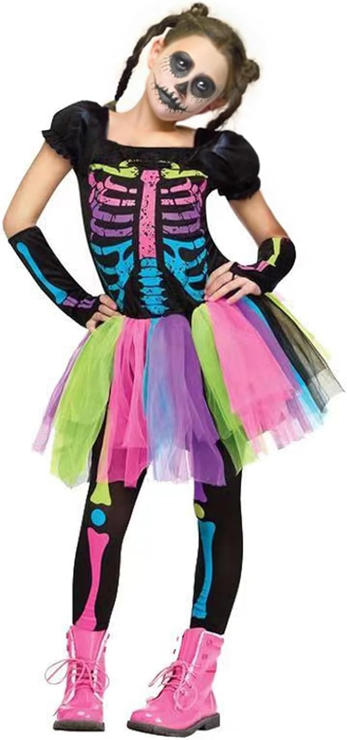 Amazon.com: MOMMY'S NEW MAN Toddler Girl Halloween Chroma Skeleton Tutu ...