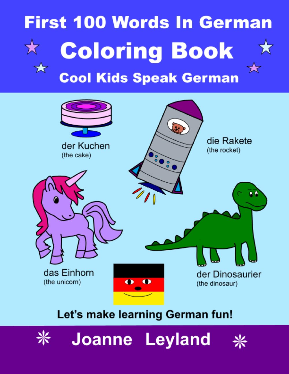 First 100 Words In German Coloring Book Cool Kids Speak German: Let's ...