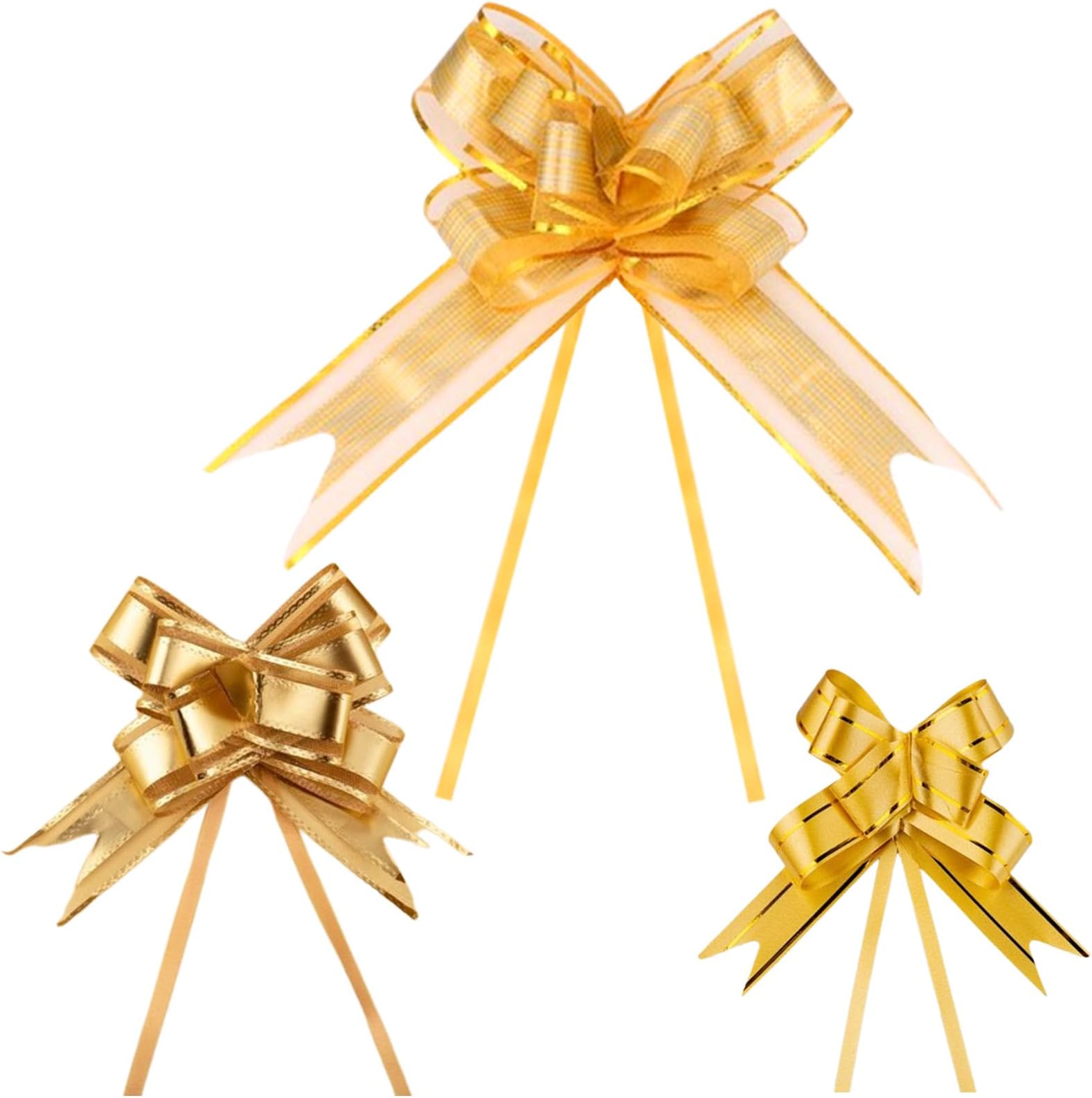 YTSMFL 6 Pcs 6.7 Inch Large Pull Bows, Organza Pull Bows for Gift ...