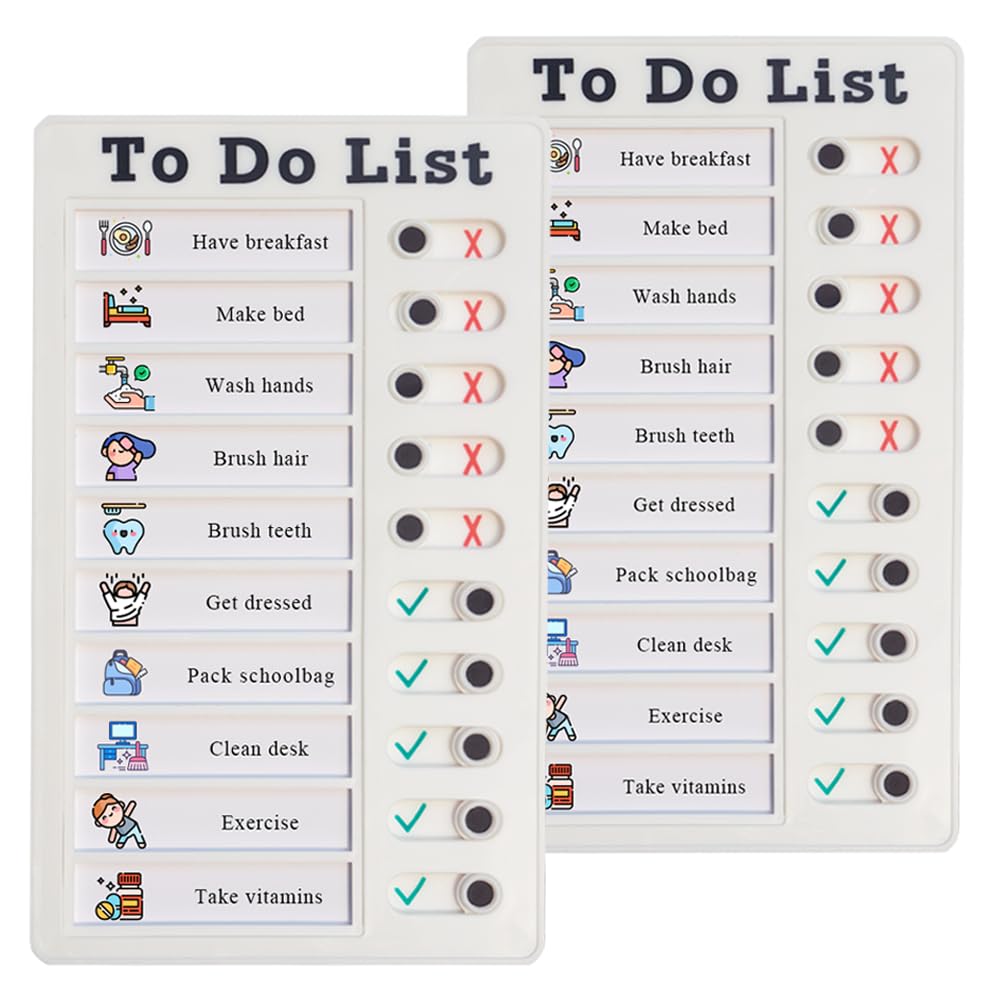 2 Checklist Board, Stick-On Task List, Reusable Memo Board for Children ...
