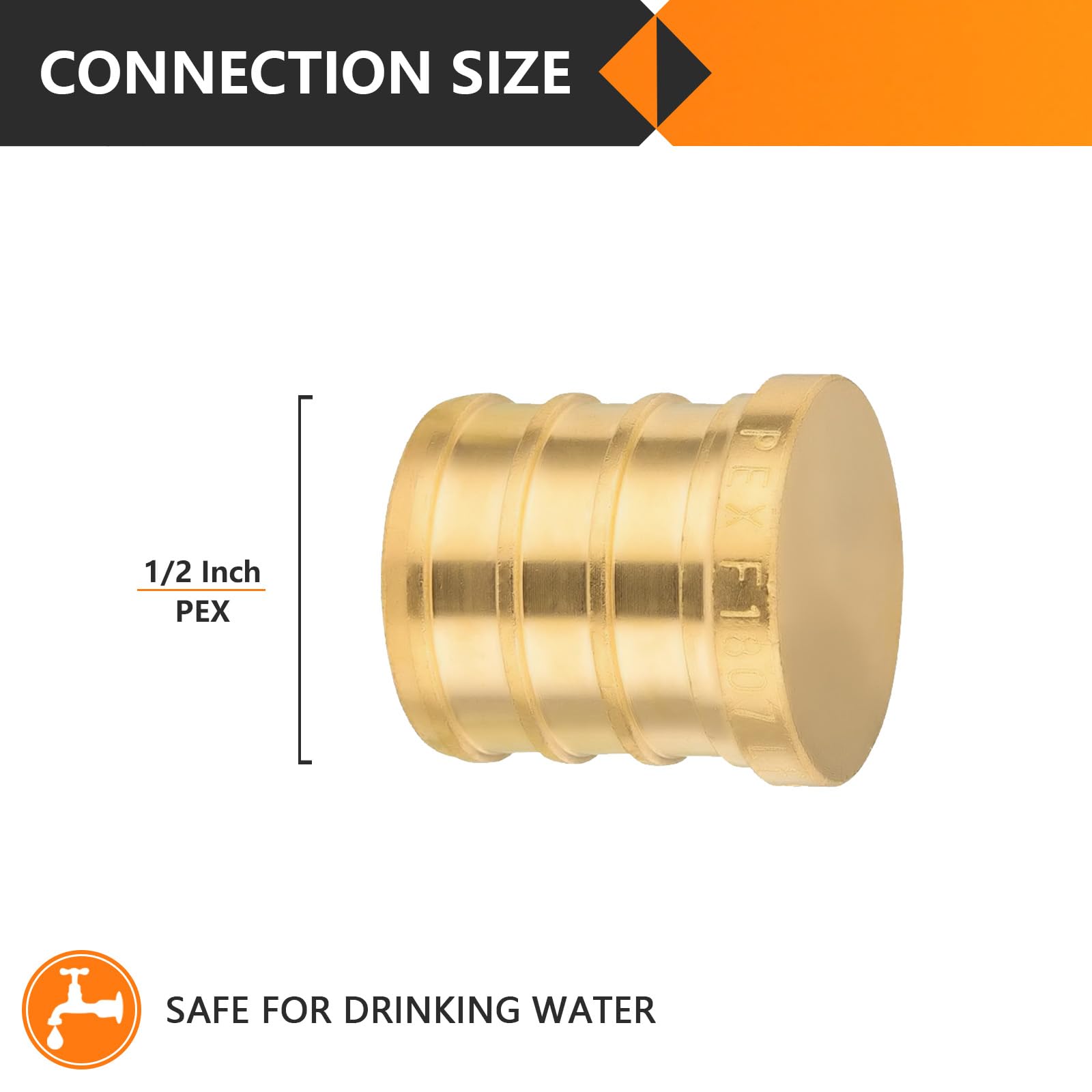 Snapklik.com : HeSun 10-Pack PEX Fittings, 1/2 Inch Pex Plug
