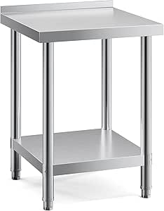 FIDOOVIVIA 60 x 60 x 80cm Stainless Food Prep Table, Kitchen Catering ...
