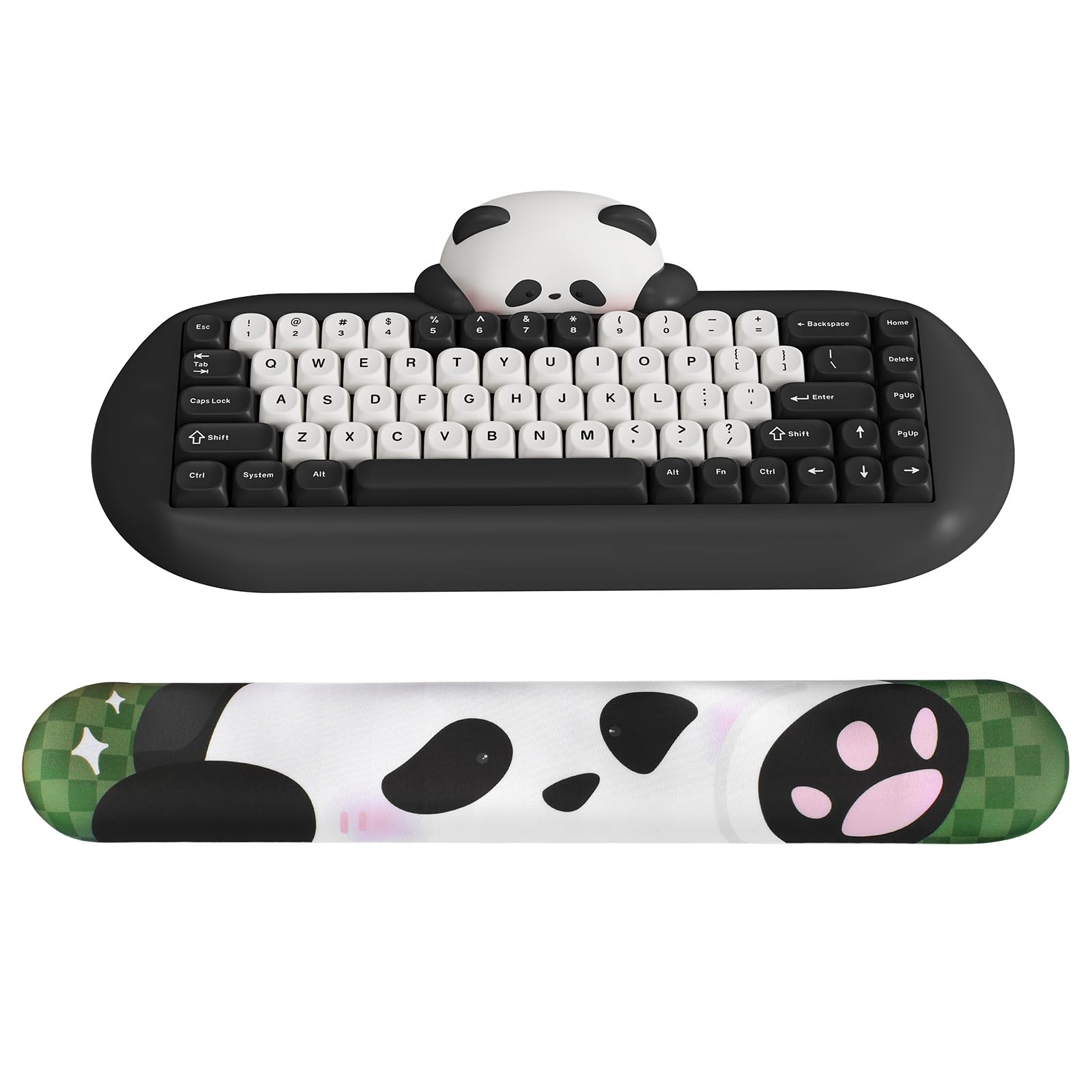 Amazon.com: YUNZII C68 Panda Wireless Mechanical Gaming Keyboard(Panda ...