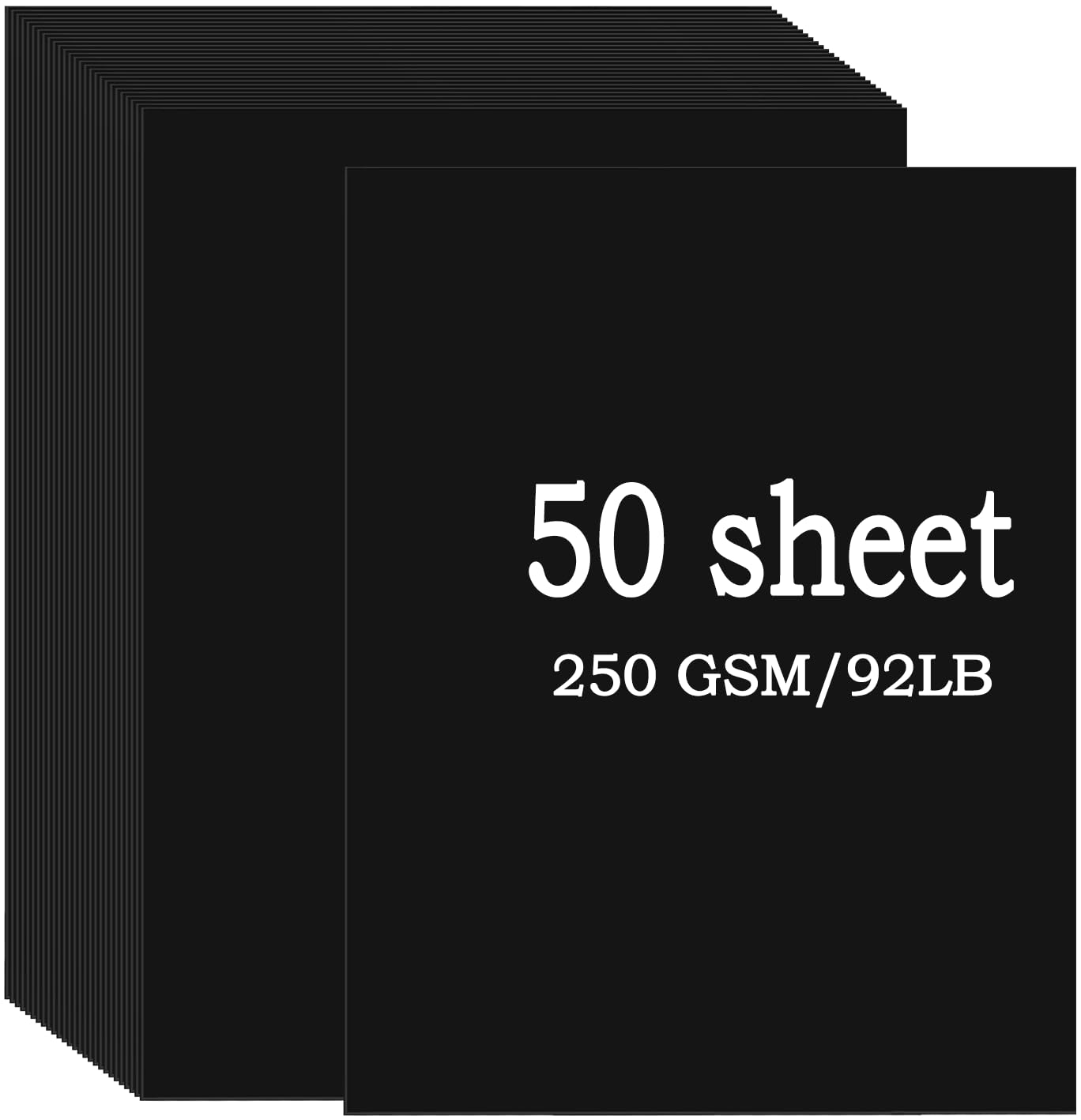 Snapklik.com : 50 Sheets Thick Black Cardstock - 2 X 3.5 Inch Smooth ...