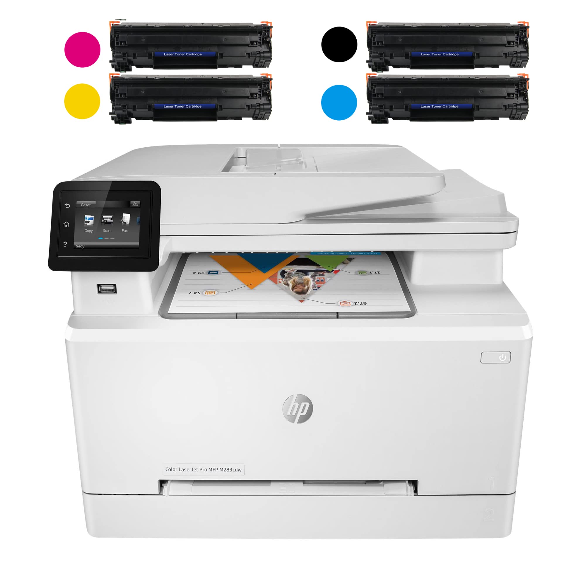 Amazon.com: HP Laserjet Pro MFP M283 cdw All-in-One Wireless Color ...