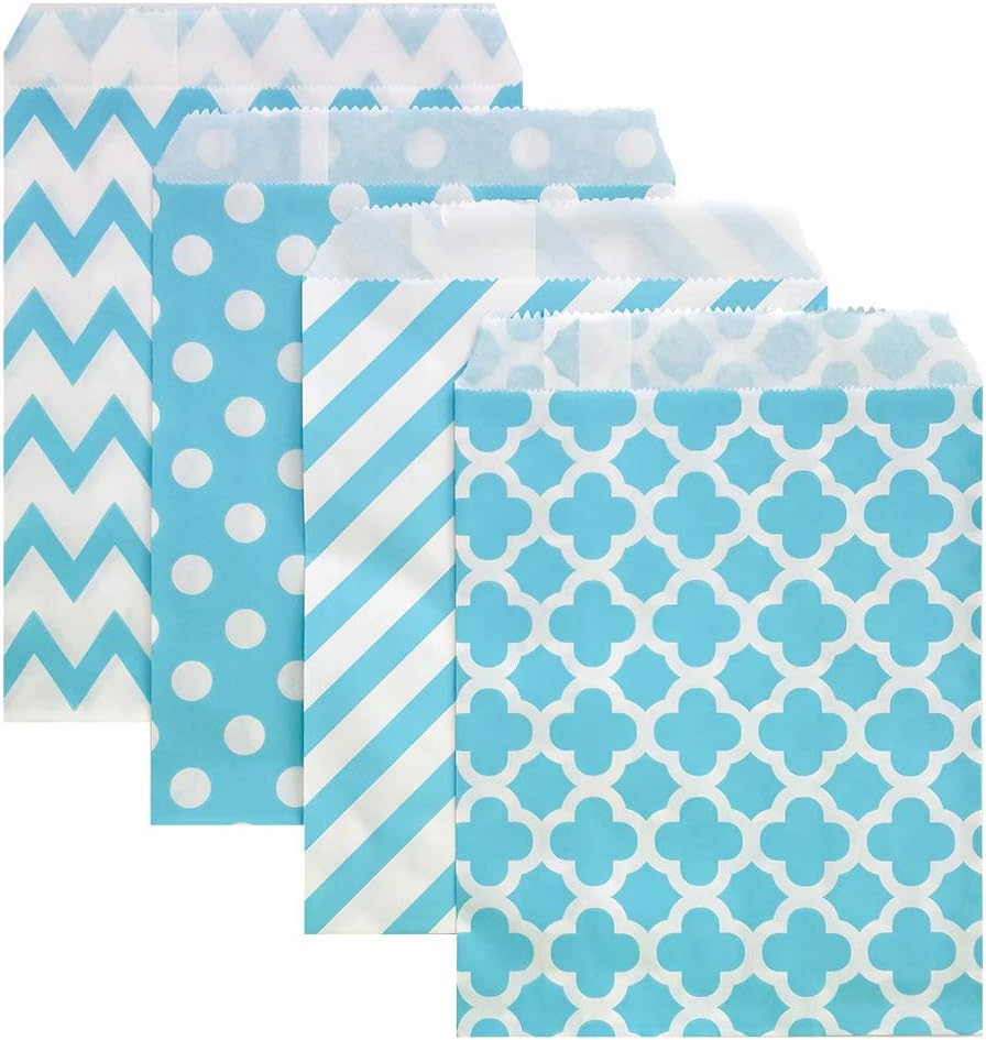 Amazon.com: KEYYOOMY 100 Pcs Blue Candy Buffet Bags Small Cookie Bags ...