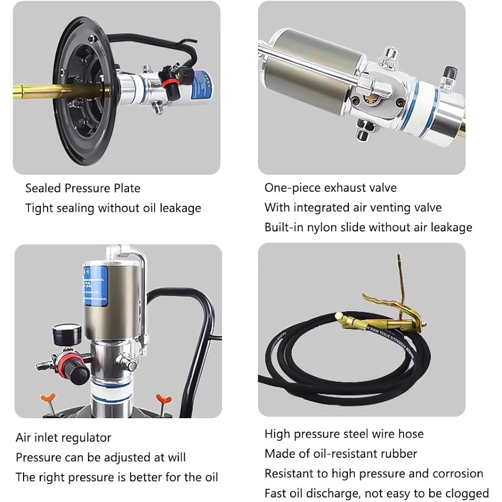 Air Operated Grease Pump for 5 Gallon Drums with 13ft Explosion Proof ...