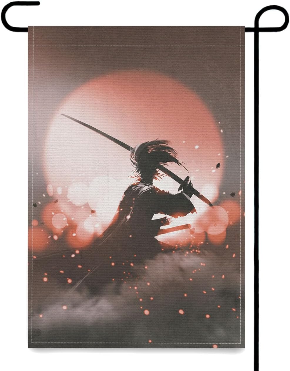 Amazon.com : Samurai Garden Flag Farmhouse Flag Burlap 28x40 Inch Size ...