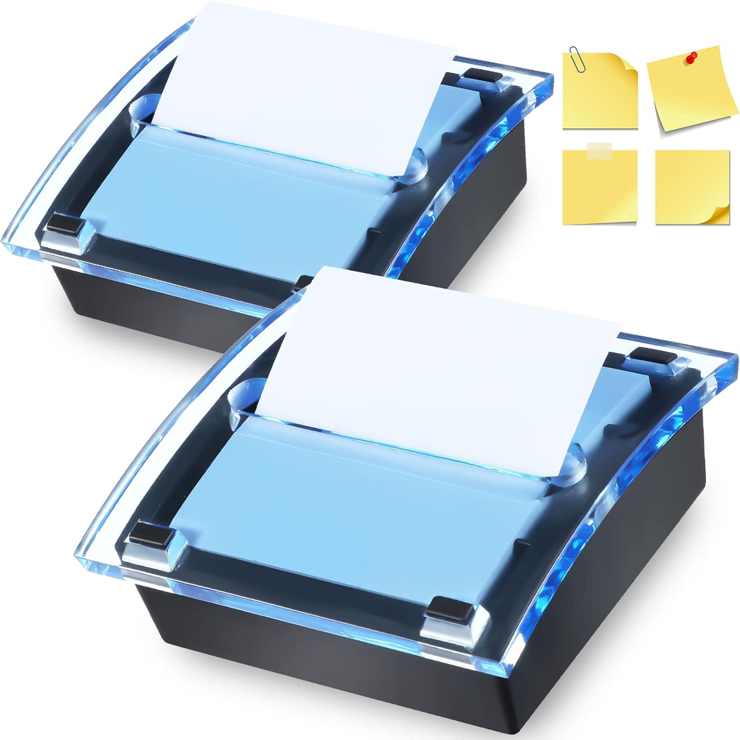 Amazon.com : Pop Up Notes Dispenser Black Base Clear Top Sticky Notes ...