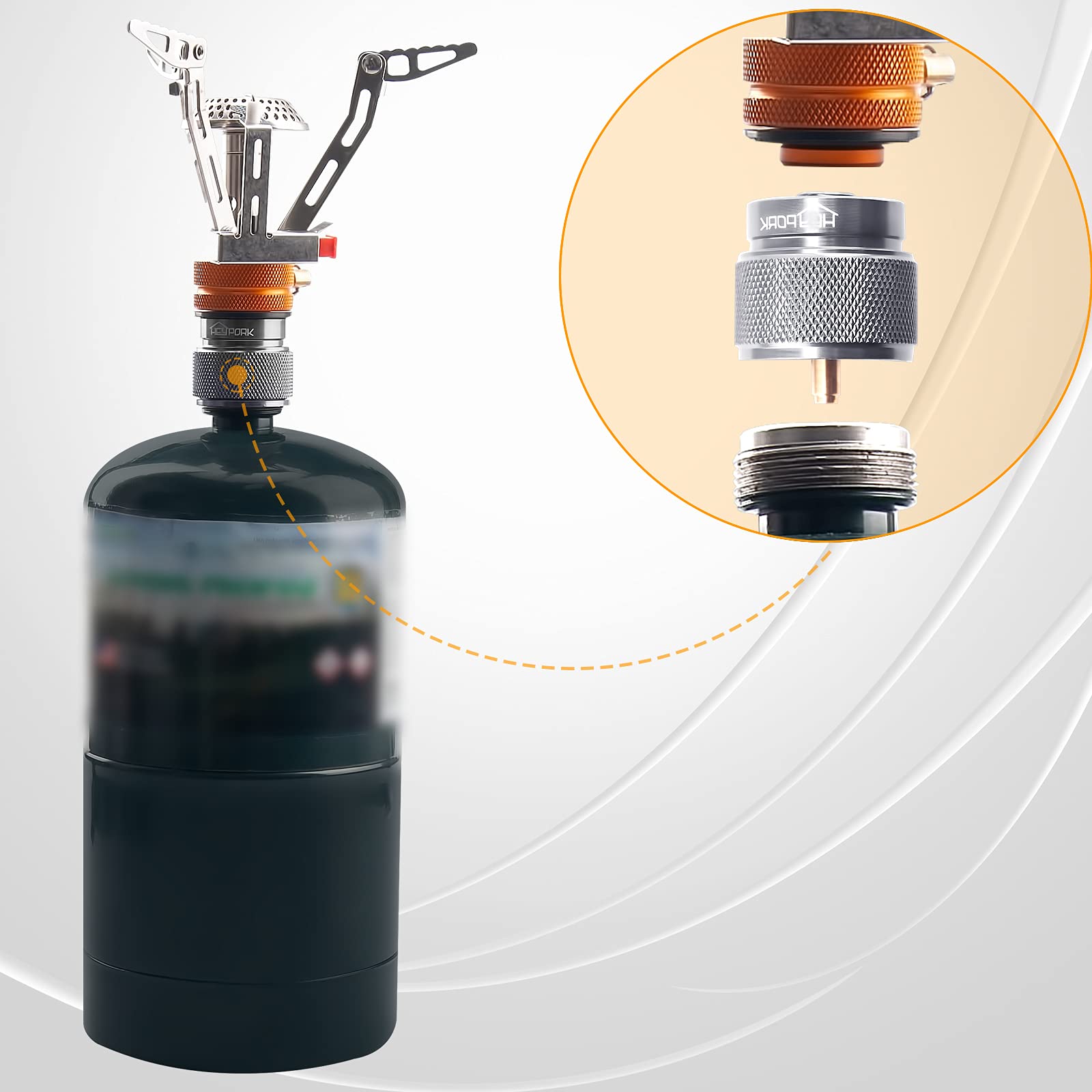 Hotop Portable 1 Lb. Propane Small Gas Tank Input EN417 Lindal Valve ...