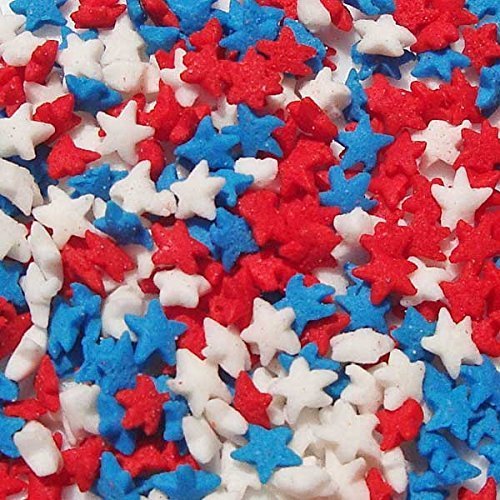 Amazon.com: Mini Star Sprinkles- Red,White & Blue (Medium 11.2oz ...