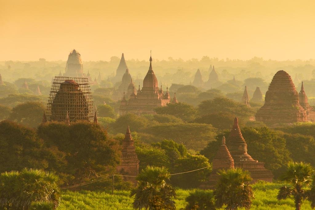 Amazon.com: Plain of Bagan During Sunrise Mandalay Myanmar Photo ...