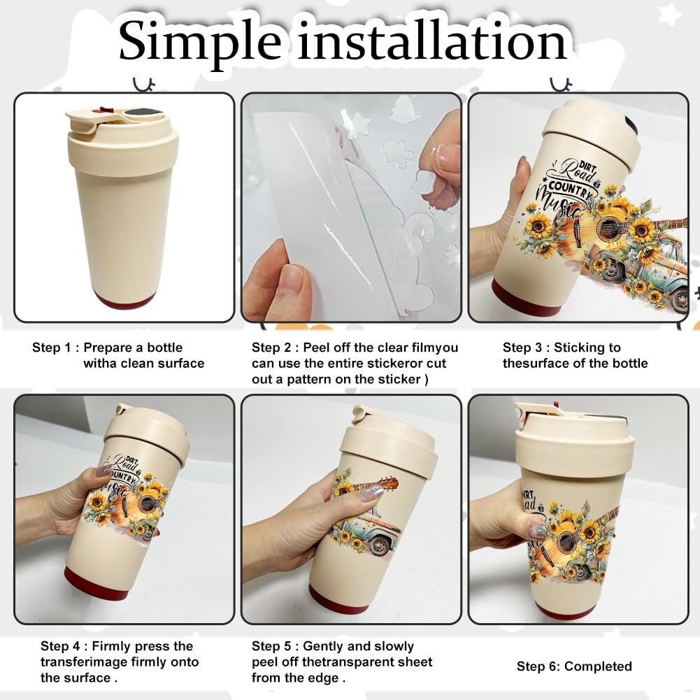 Snapklik.com : DIY Glass Cup Sticker, 5pcs Ceramic Transfers Sticker ...