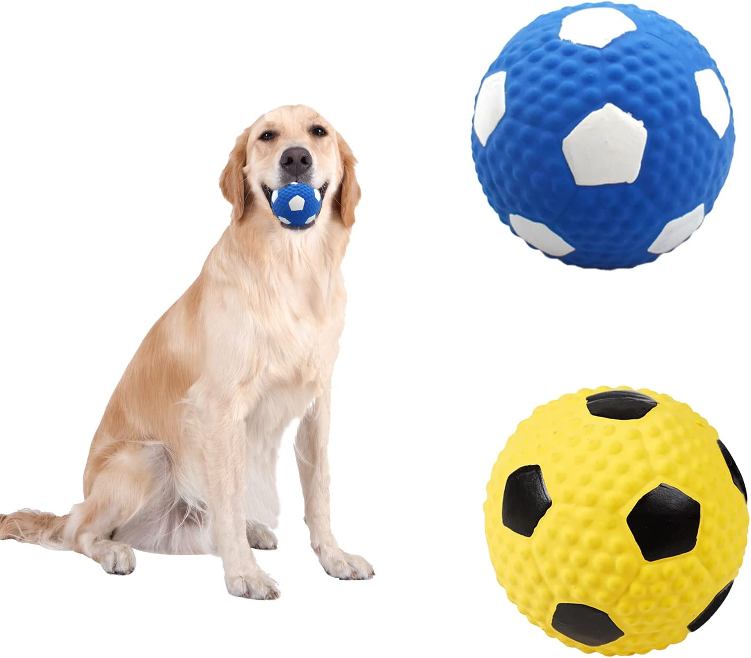 IFOYO Dog Toy Ball - Bite-Resistant Football-Shaped Latex Rubber ...