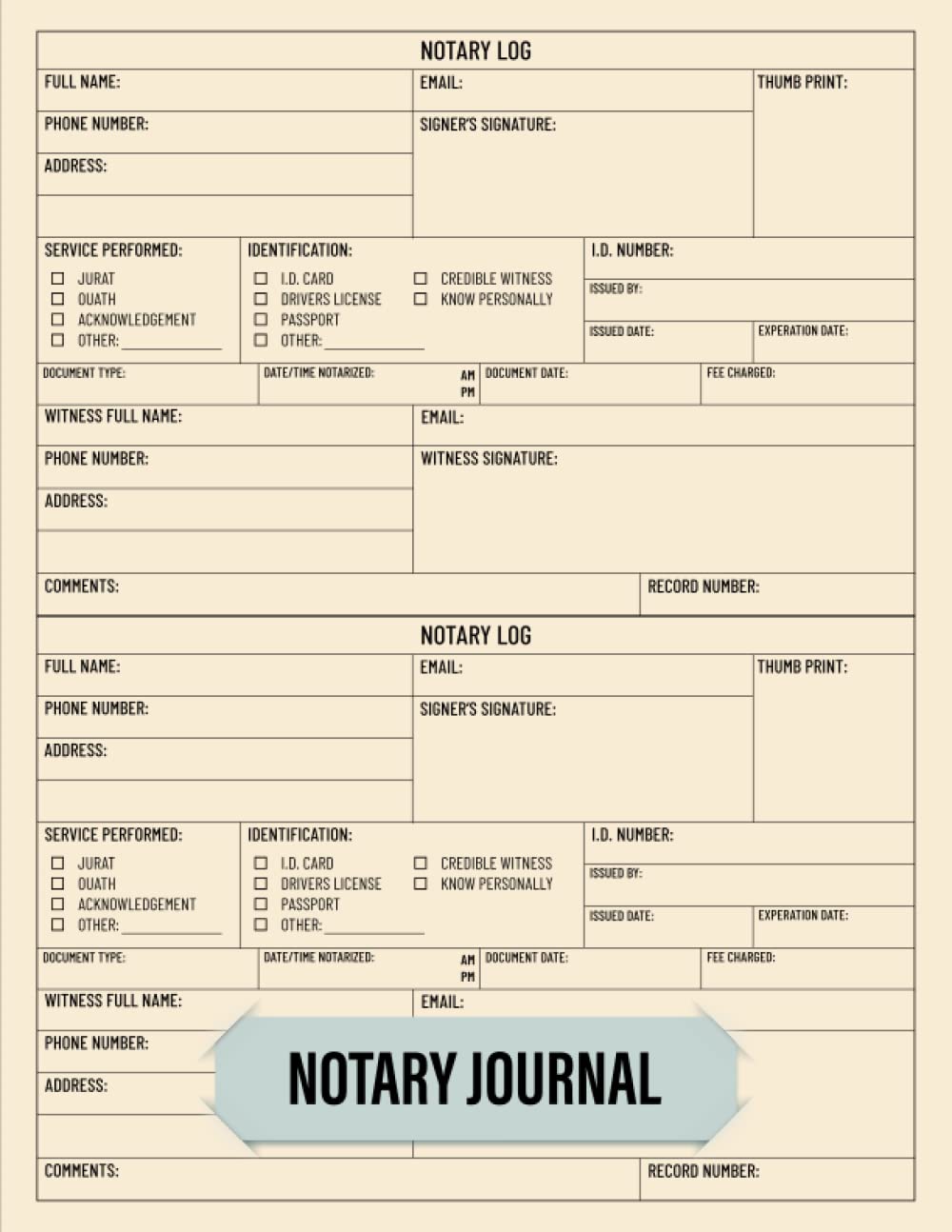 Notary Journal: Notary Public Journal to Record Notarial Acts | Notary ...