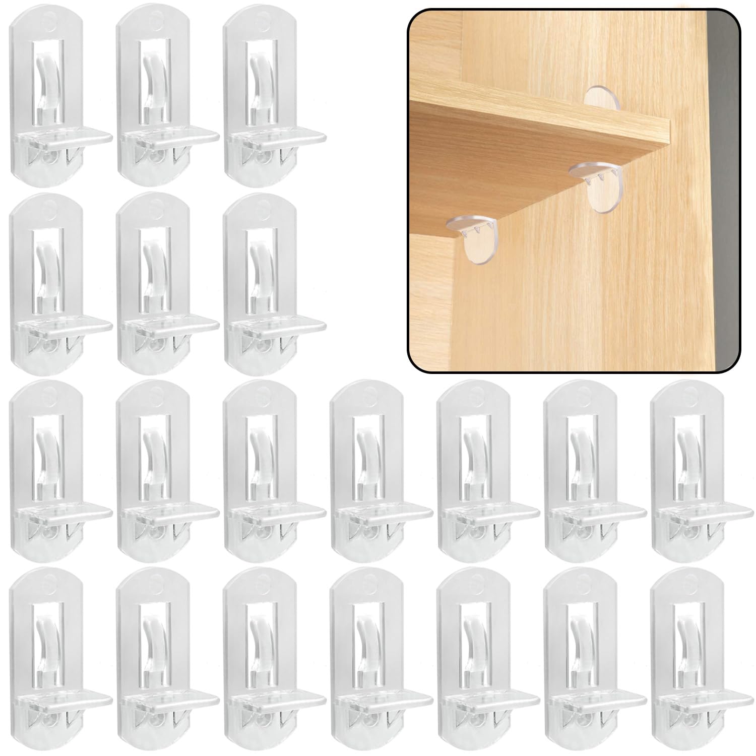 Amazon.com: 20pcs Plastic Locking Shelf Support Pegs,8mm Shelf Pins ...