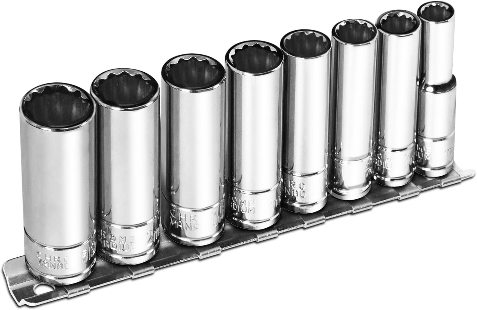 Upenjok 8PC 1/4" Drive 12-Point Deep Socket Set, Metric Deep Well ...