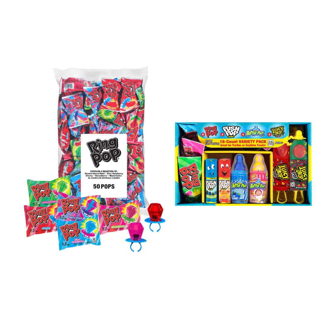 Amazon.com: Ring Pop Bulk holiday Candy Lollipop Variety Party Pack ...