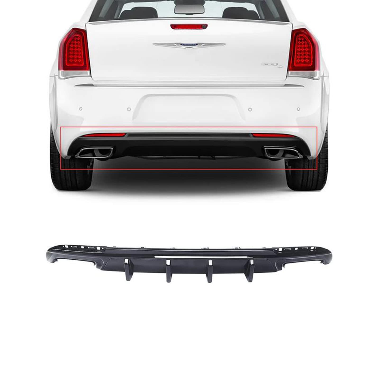 Amazon.com: NINTE Rear Diffuser for 2015-2023 Chrysler 300 Dual ...