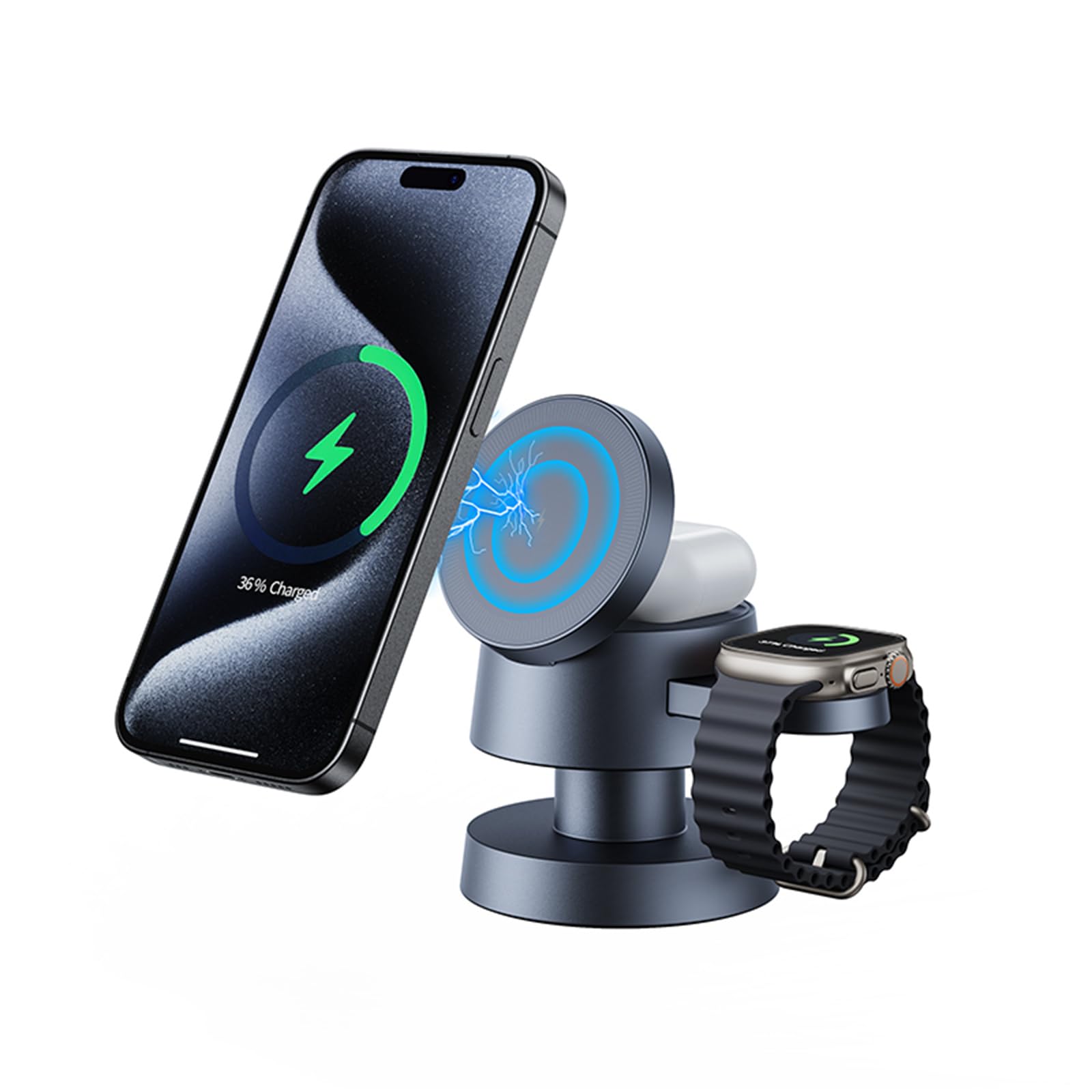 Amazon.com: 3 in 1 Wireless Charging Station for Apple Magnetic Charger ...