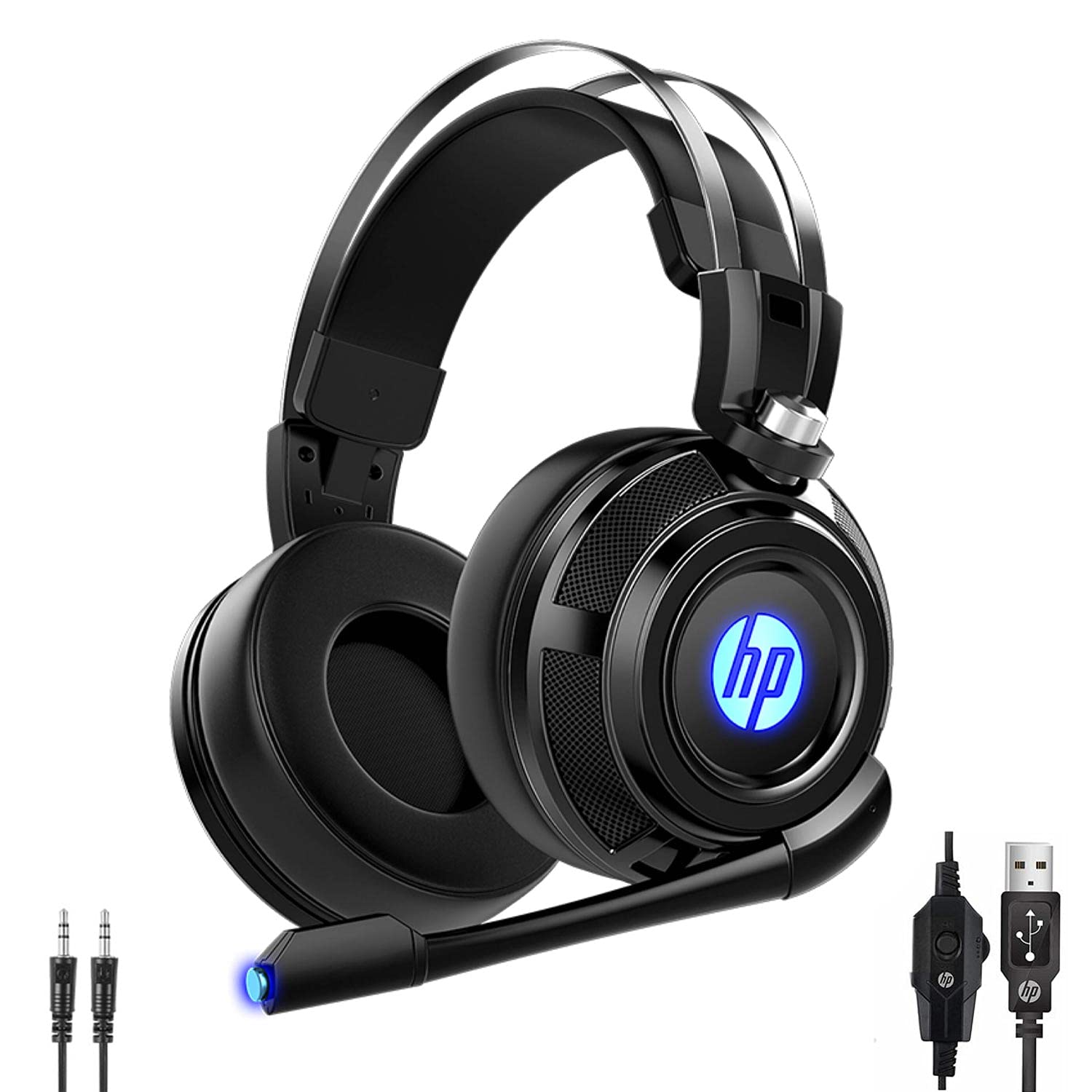 Amazon.com: HP Headset Gamer, Black 1 P2+USB H200, Drive 50mm, LED ...