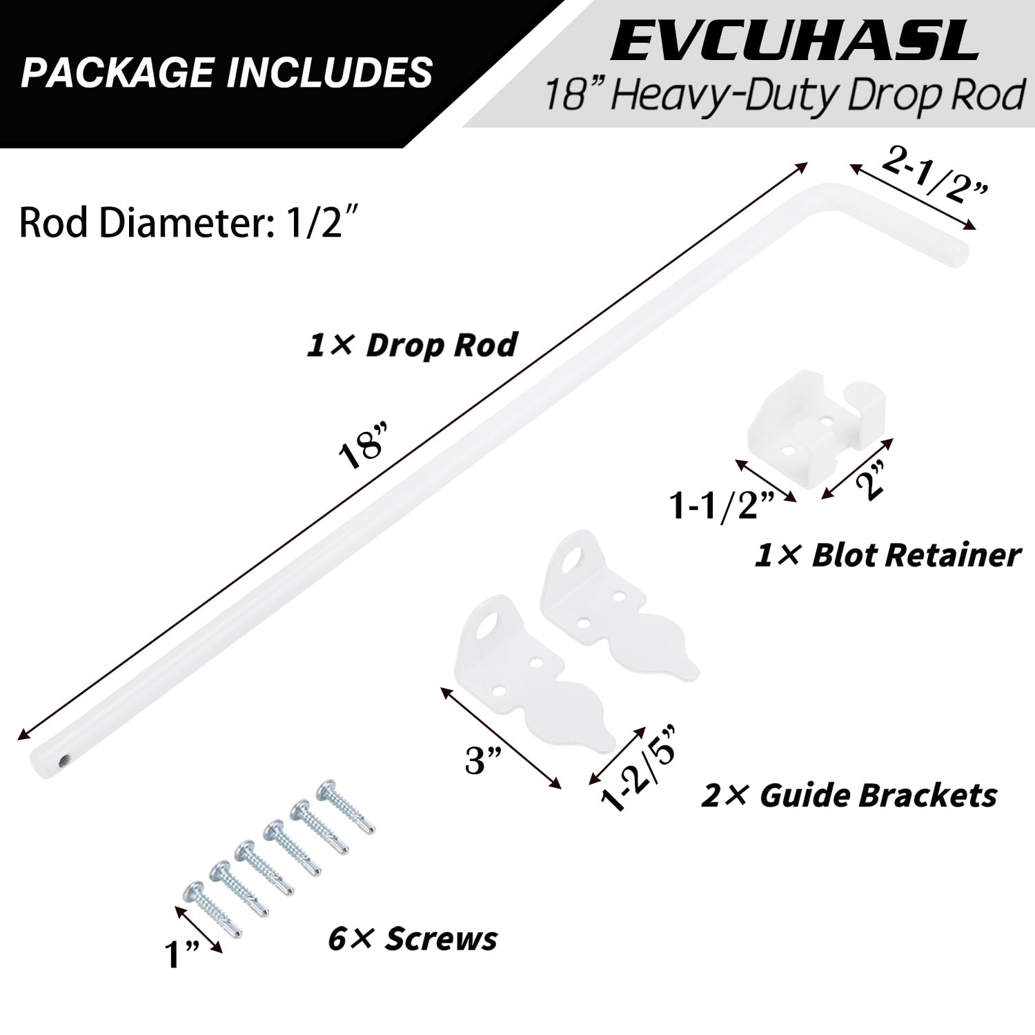 Snapklik.com : 18" Cane Bolt Heavy-Duty Drop Rod For Gate, Gate Ground ...