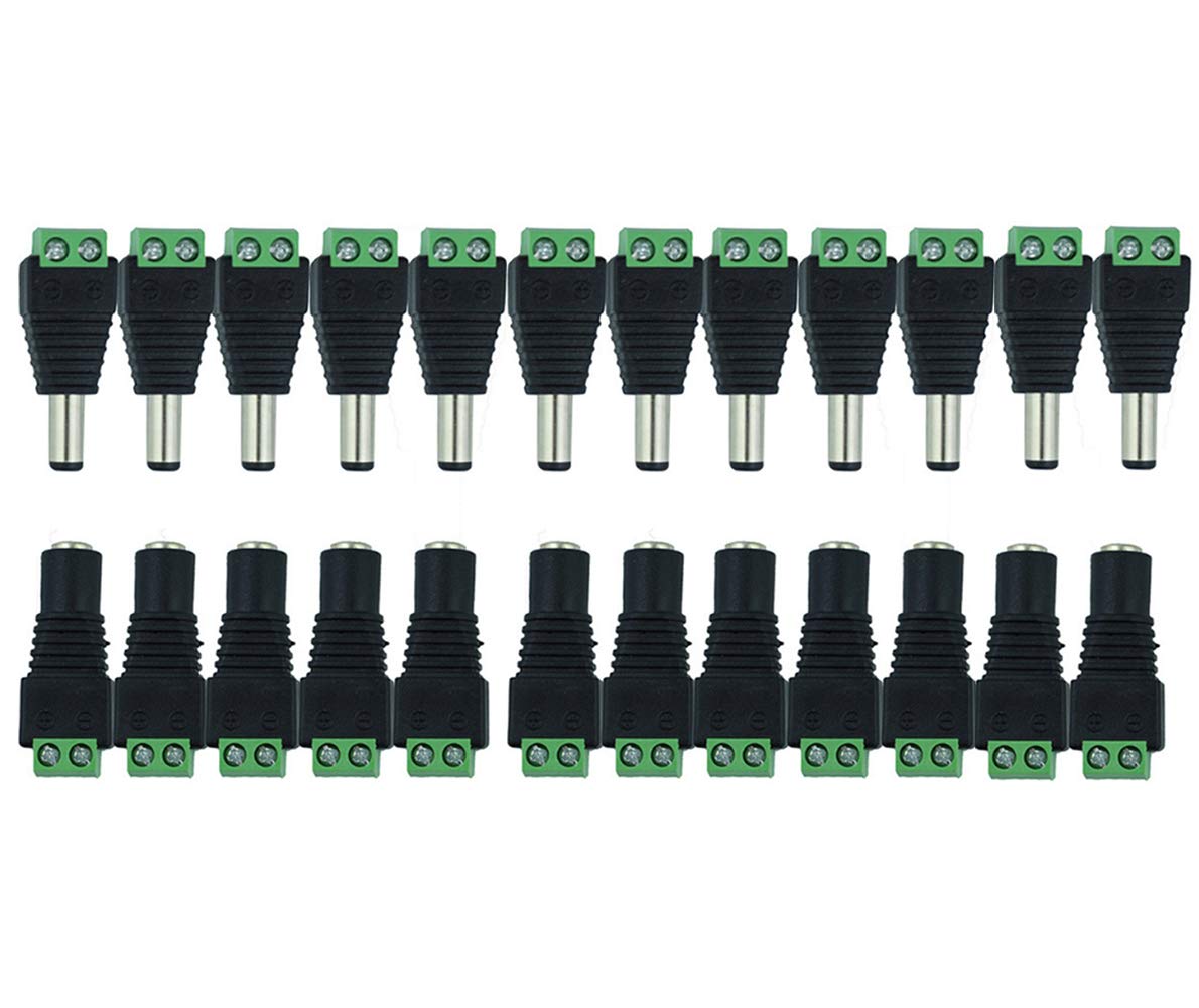 MZMing [12 Pairs] DC 12V Male Female Connectors DC Adapter Easy to ...