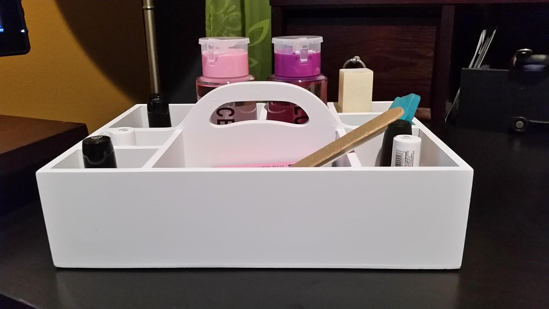 Amazon.com: BINO 'Glamour Caddy' Wooden Multi-Purpose Sectional Vanity ...