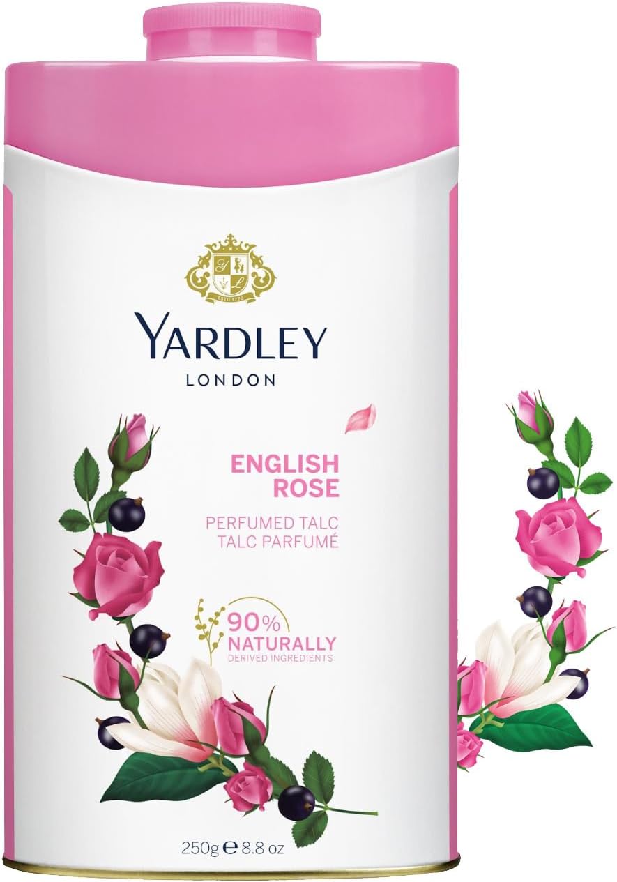 Amazon.com : Yardley London Scented Talc Powder, English Rose Scent, 7 ...