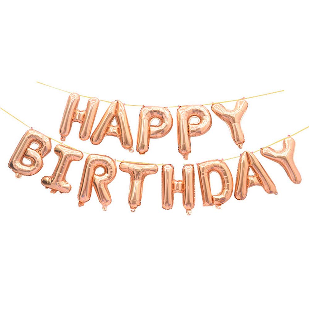 Snapklik.com : GOER Rose Gold Happy Birthday Balloons