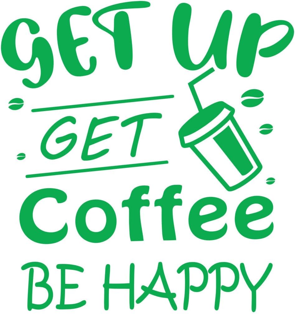 alzati prendi un caffè sii felice tipografia caffè pronto Adesivi ...