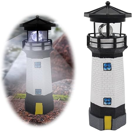 Amazon.com: Sunnydaze Solar LED Garden Lighthouse, Outdoor Yard ...