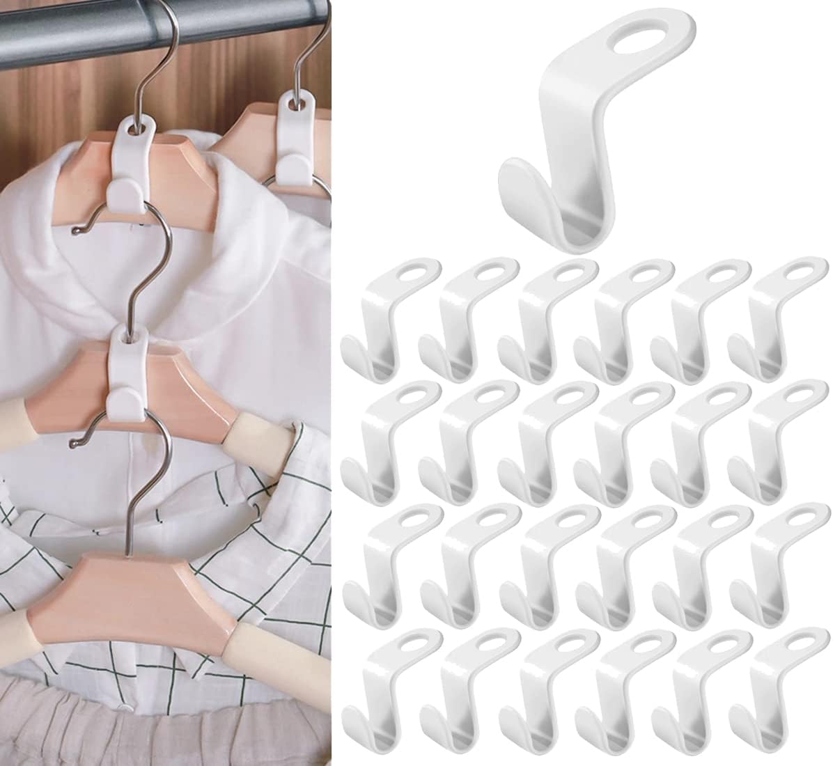 50 ganchos para colgar ropa, ganchos en cascada, clips extensores de ...