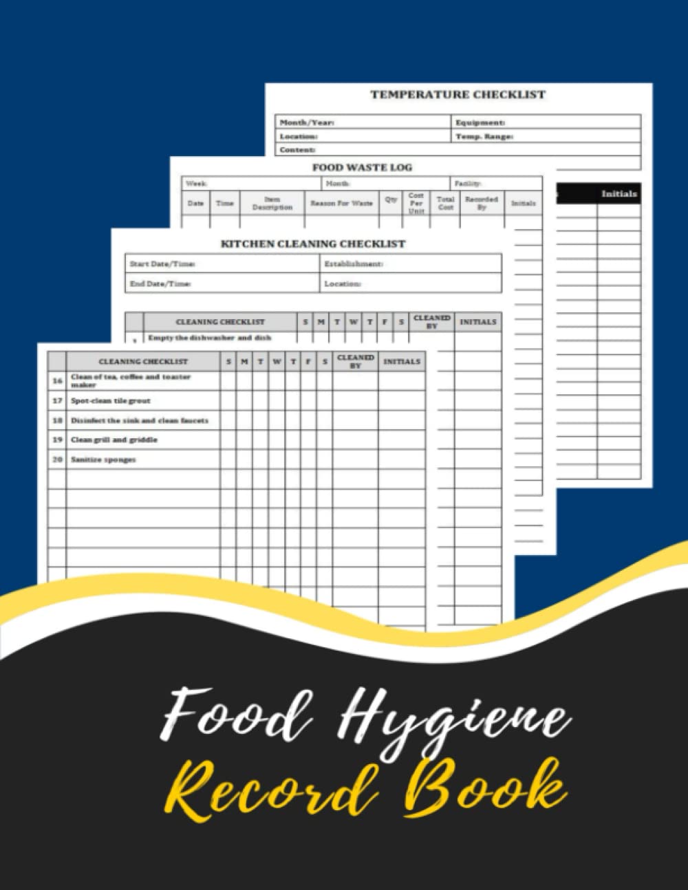 Buy Food Hygiene Record Book: Daily Temperature Log, Kitchen Cleaning ...