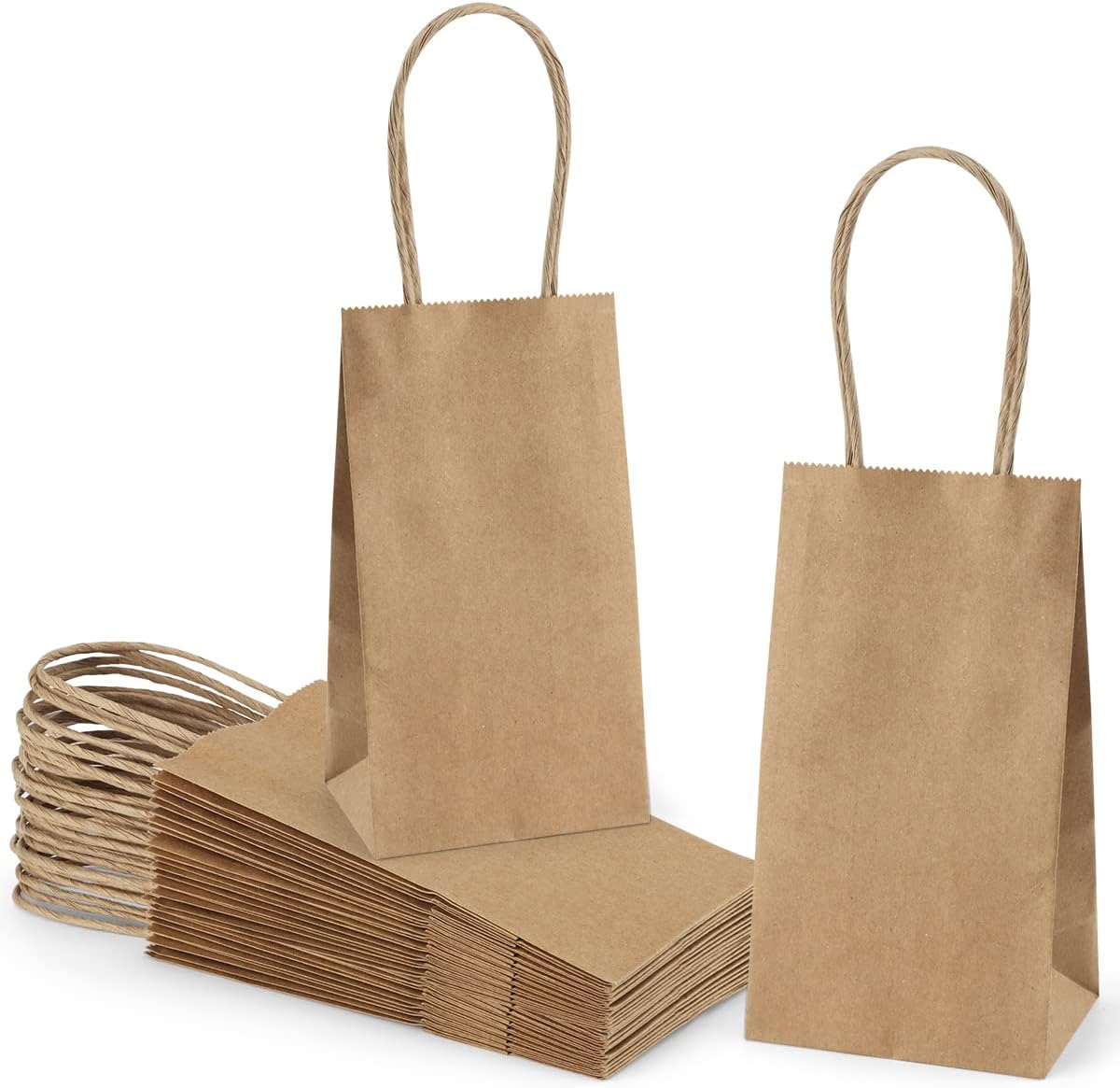 Amazon.com: ABI USA 12 Pack Medium Paper Bags with Handles, Bulk Brown ...