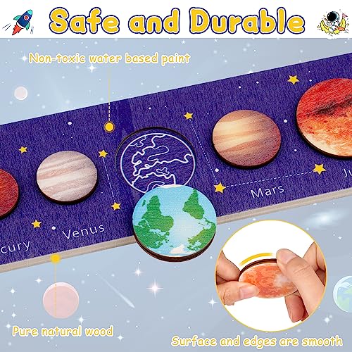 Solar System Puzzle Toys, Wooden Planet Toys for Toddlers, Planet for ...
