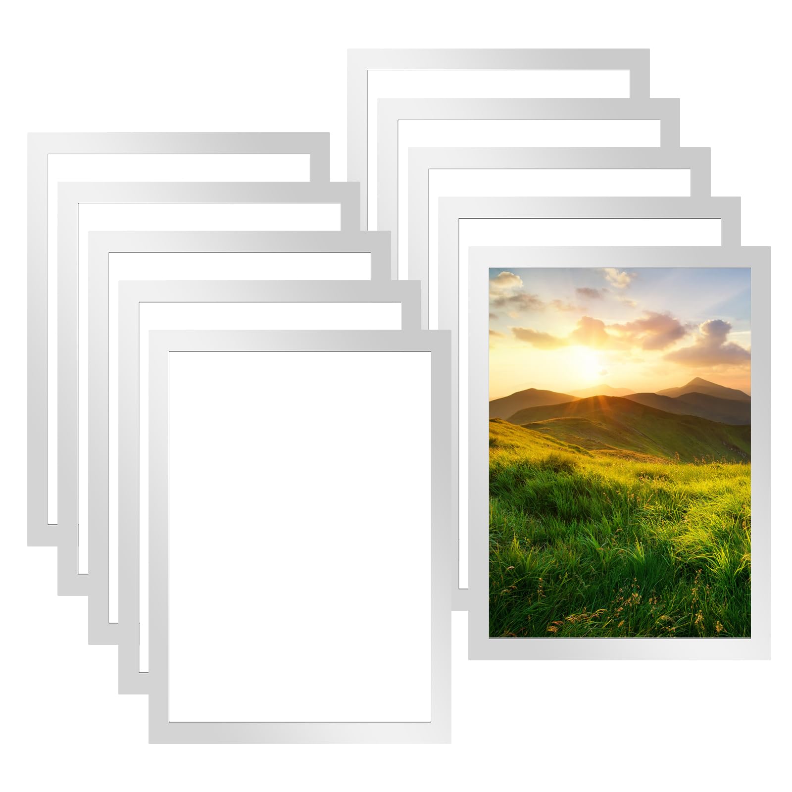10pcs A4 Frame, A4 Poster Frame Magnetic Photo Frames with Adhesive ...