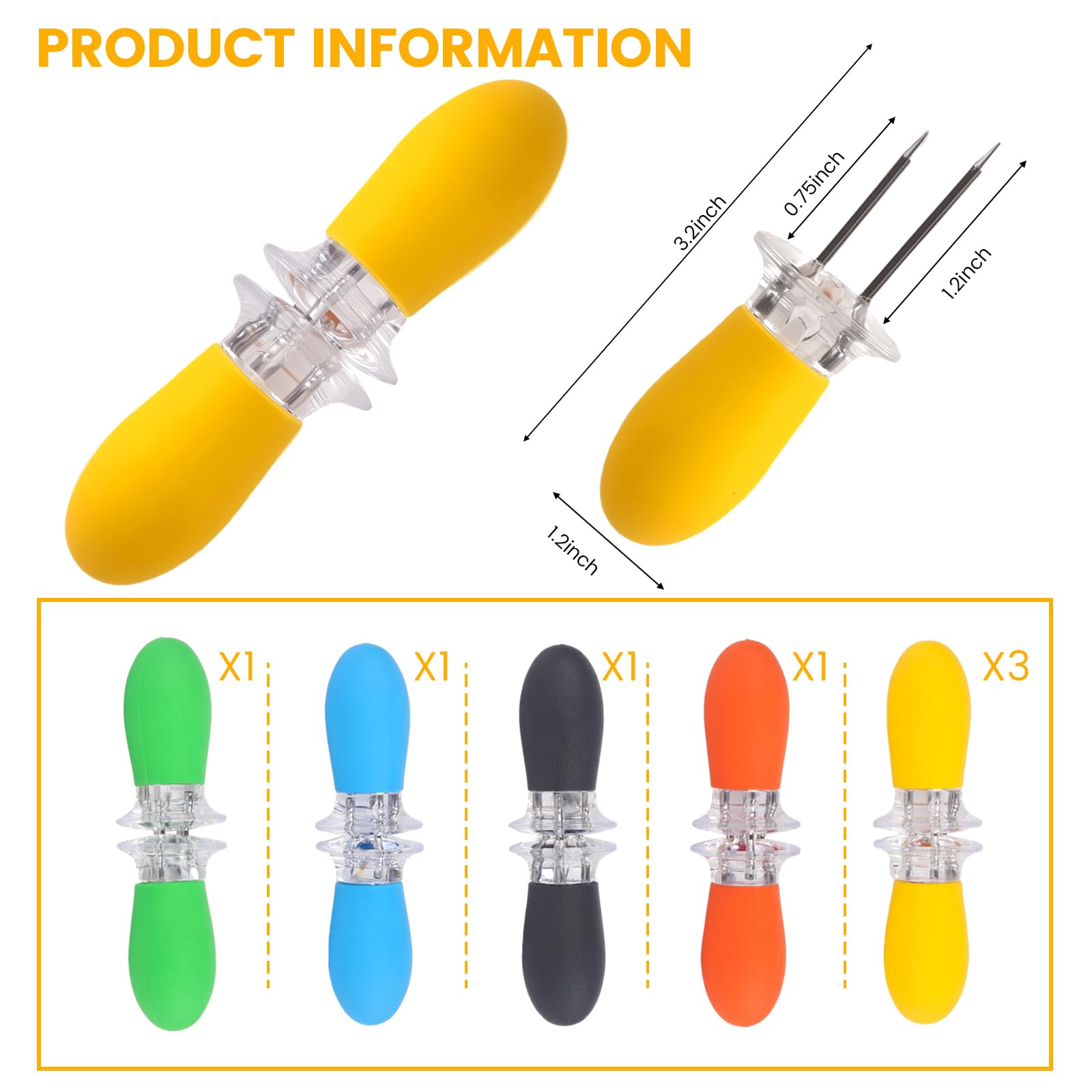 Snapklik.com : 14PCS Corn Cob Holders, Corn On The Cob Skewers ...