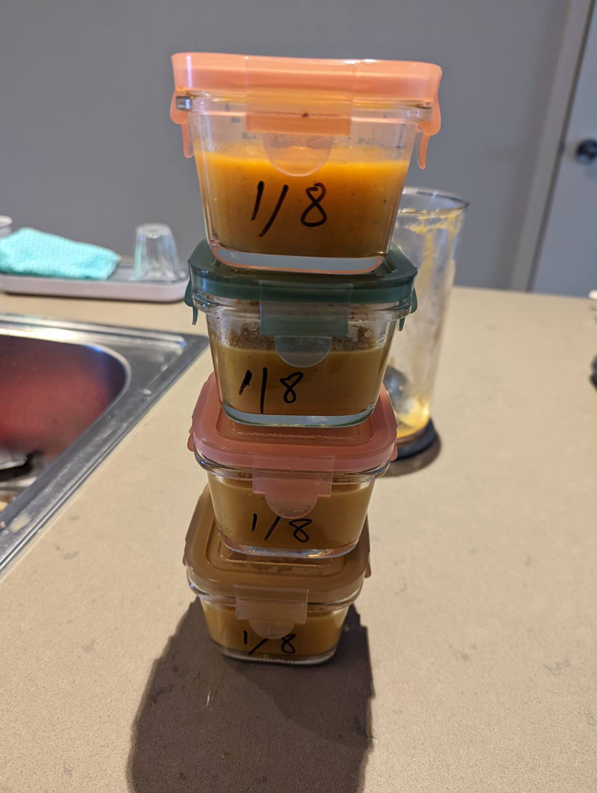 lunchley Glass Baby Food Storage Containers with Lids | Set of 12 | 5 ...