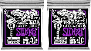 Amazon.com: Ernie Ball Power Slinky Coated Titanium Electric Guitar Strings, 11-48 Gauge (P03120 ...