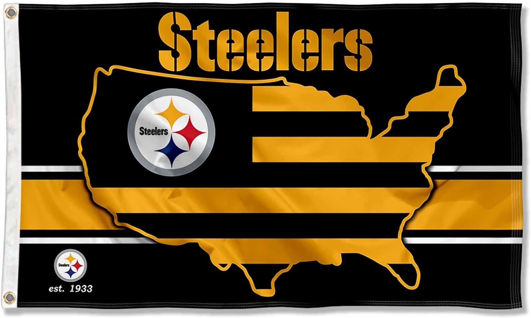 Amazon.com : Pittsburgh Steelers Boat and Golf Cart Flag : Sports ...