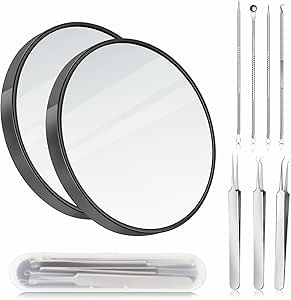 Amazon.com: VOCOOL 2 Pcs 30X &10X Magnifying Makeup Mirror, 3.5 Inch ...