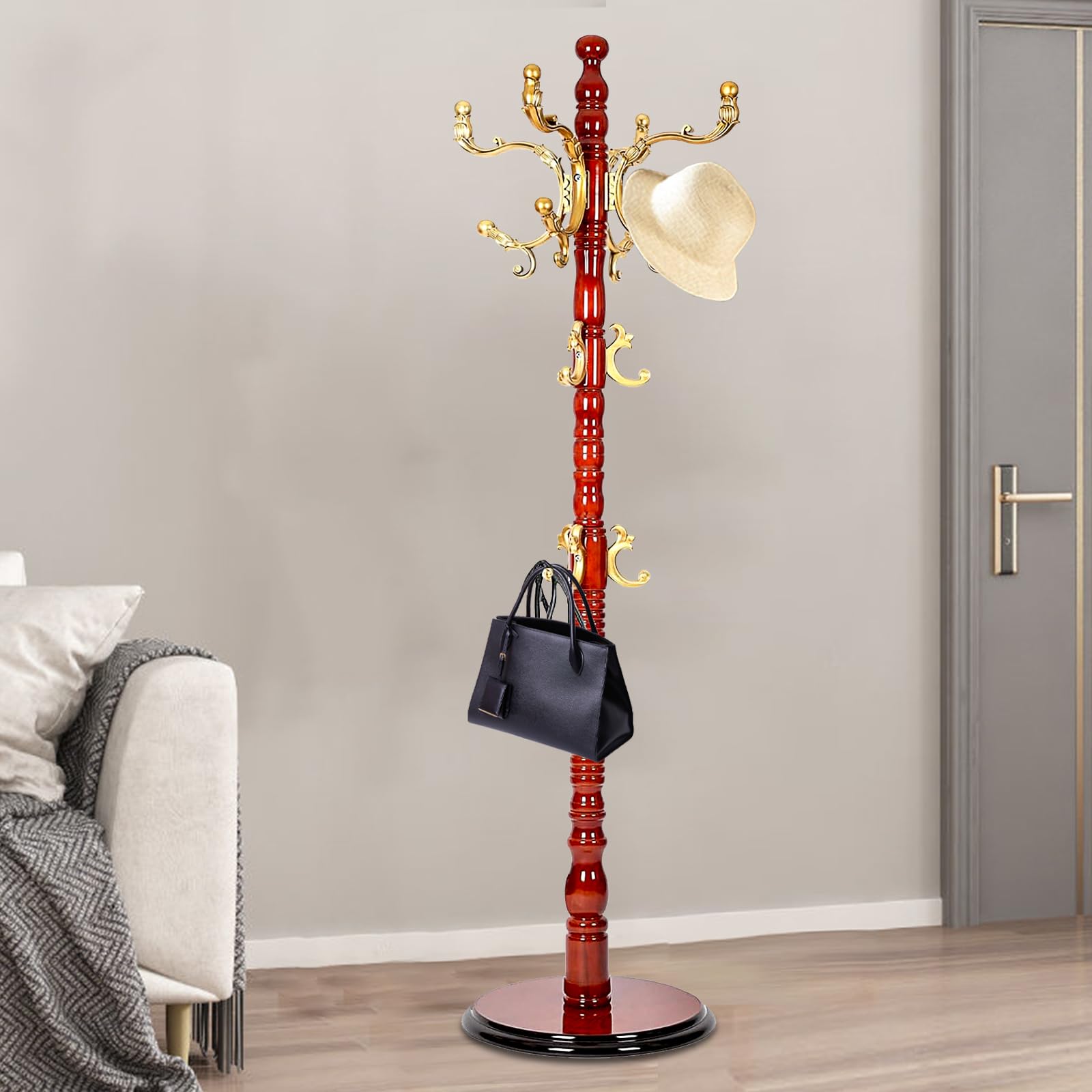 Amazon.com: Wooden Coat Rack Stand, High-Grade Coat Racks freestanding ...