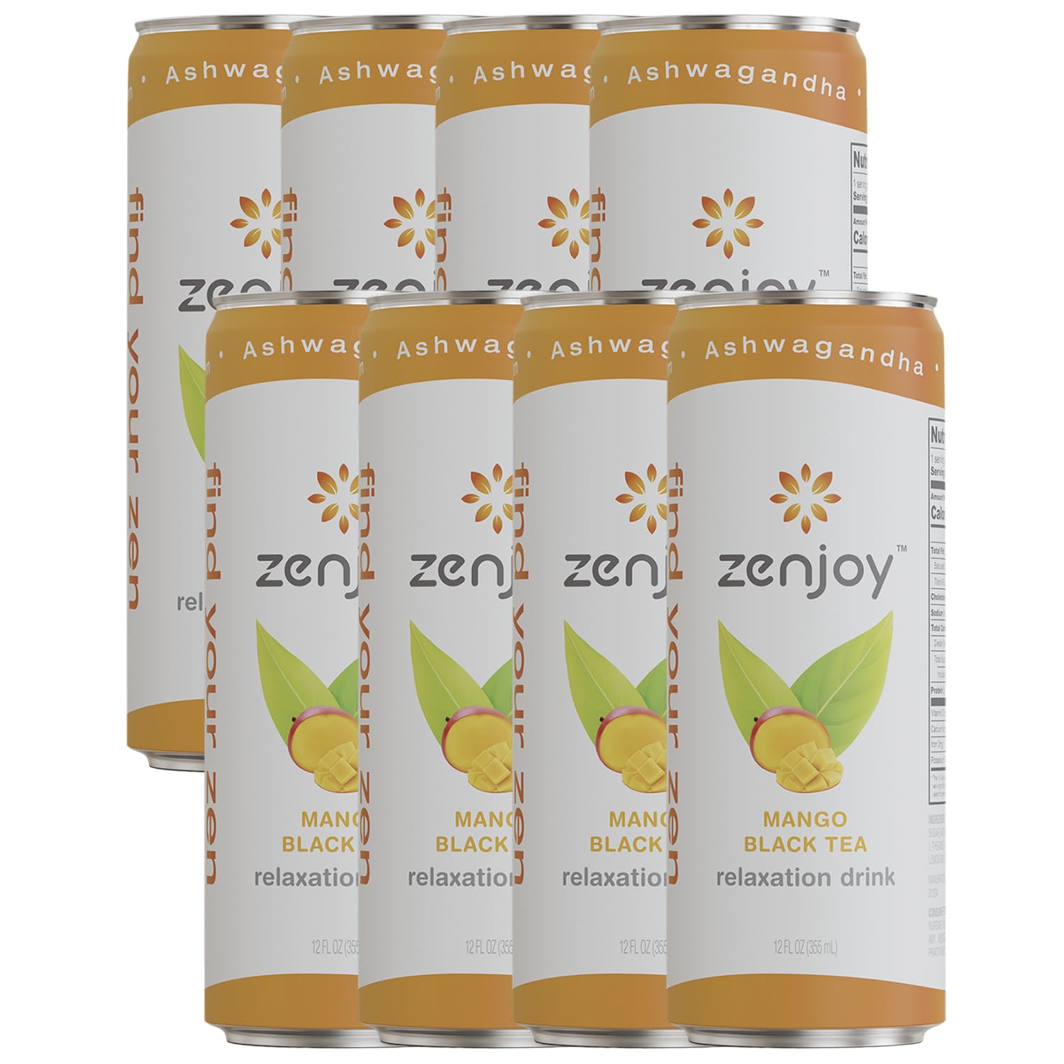 Amazon.com: Zenjoy Mango Black Tea Relaxation Drink 8 Pack - Calming ...
