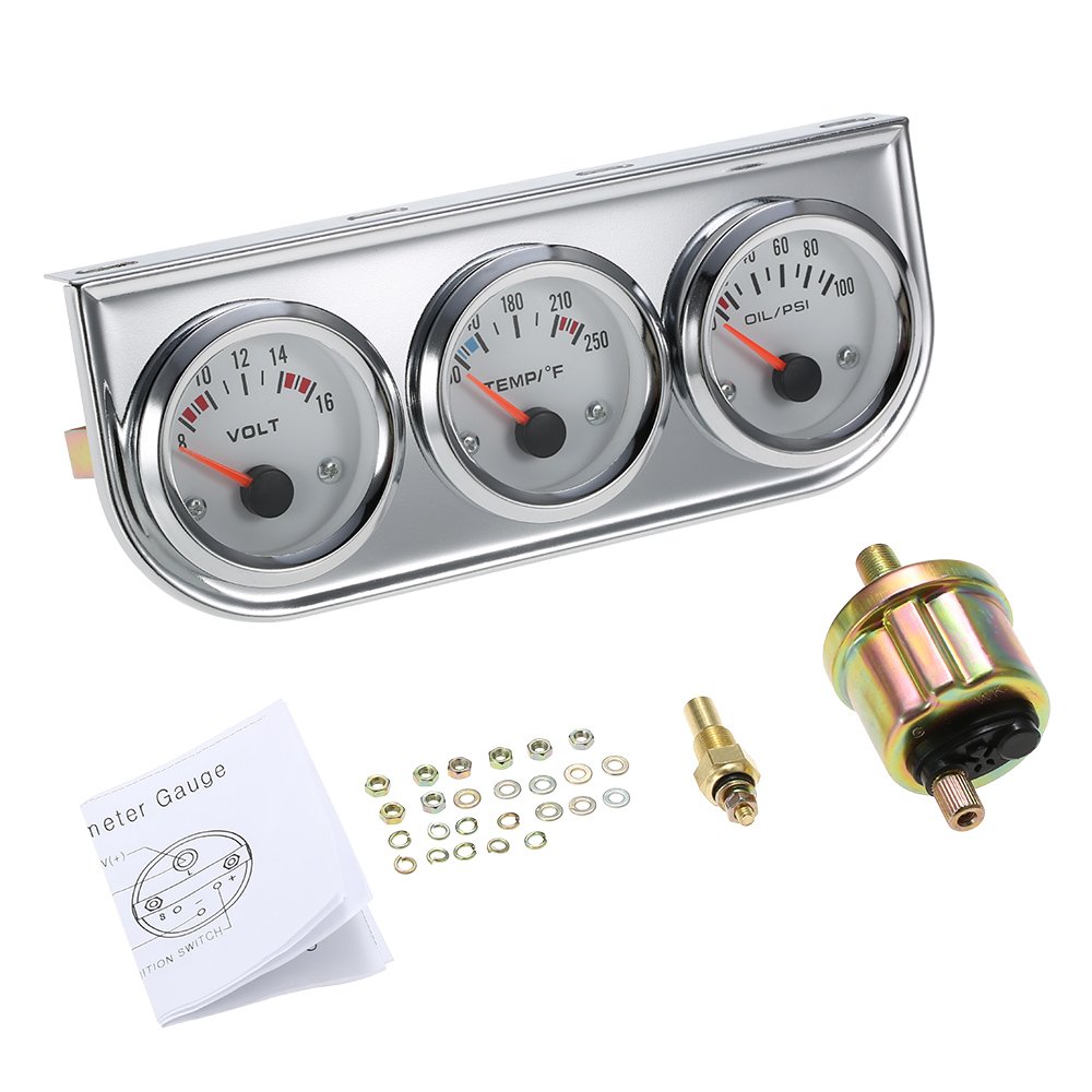 Amazon.com: GoolRC 3 in 1 Car Auto Gauge Kit (Volt Meter+Water Temp+Oil ...