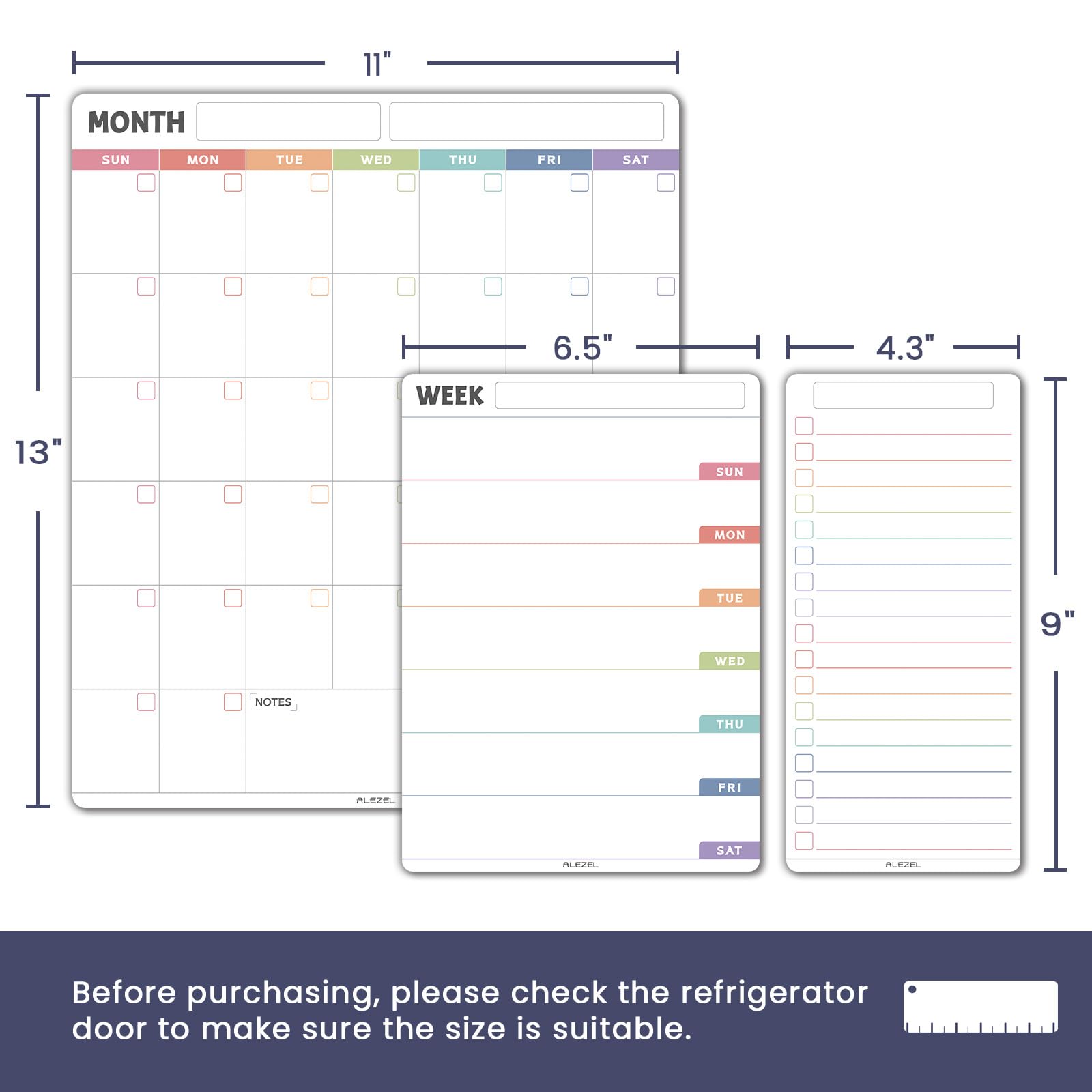 Snapklik.com : ALEZEL Magnetic Fridge Calendar Whiteboard, Dry Erase ...