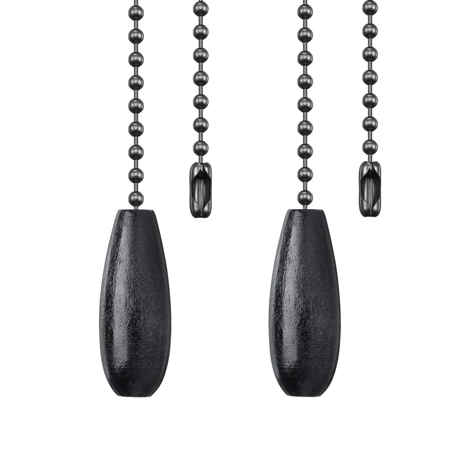 Dotlite 2Pack Black Wooden Ceiling Fan Pull Chain Extender, 12in ...