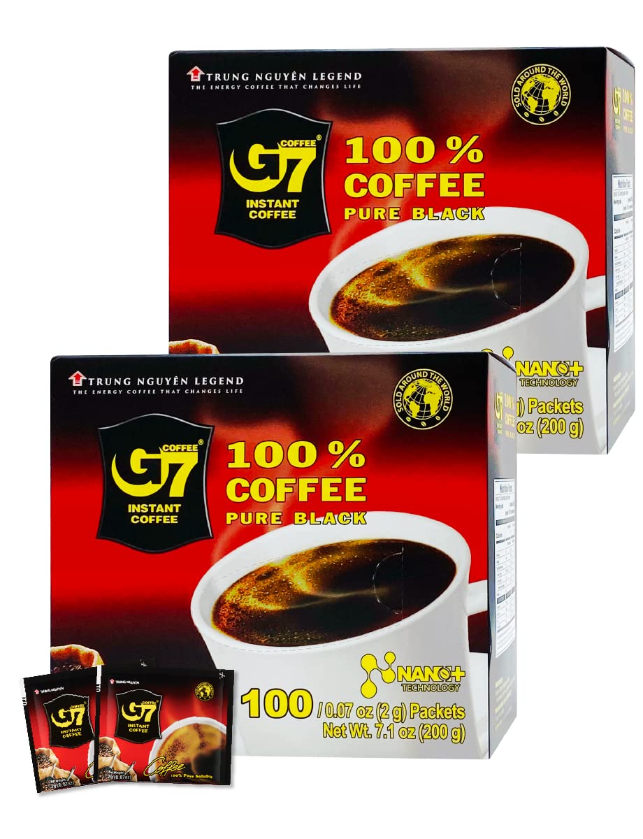 Amazon.com: (1+1) G7 Black Instant Vietnamese Coffee 2g X 100 Sticks / 7oz (200g) / G7 블랙커피 ...