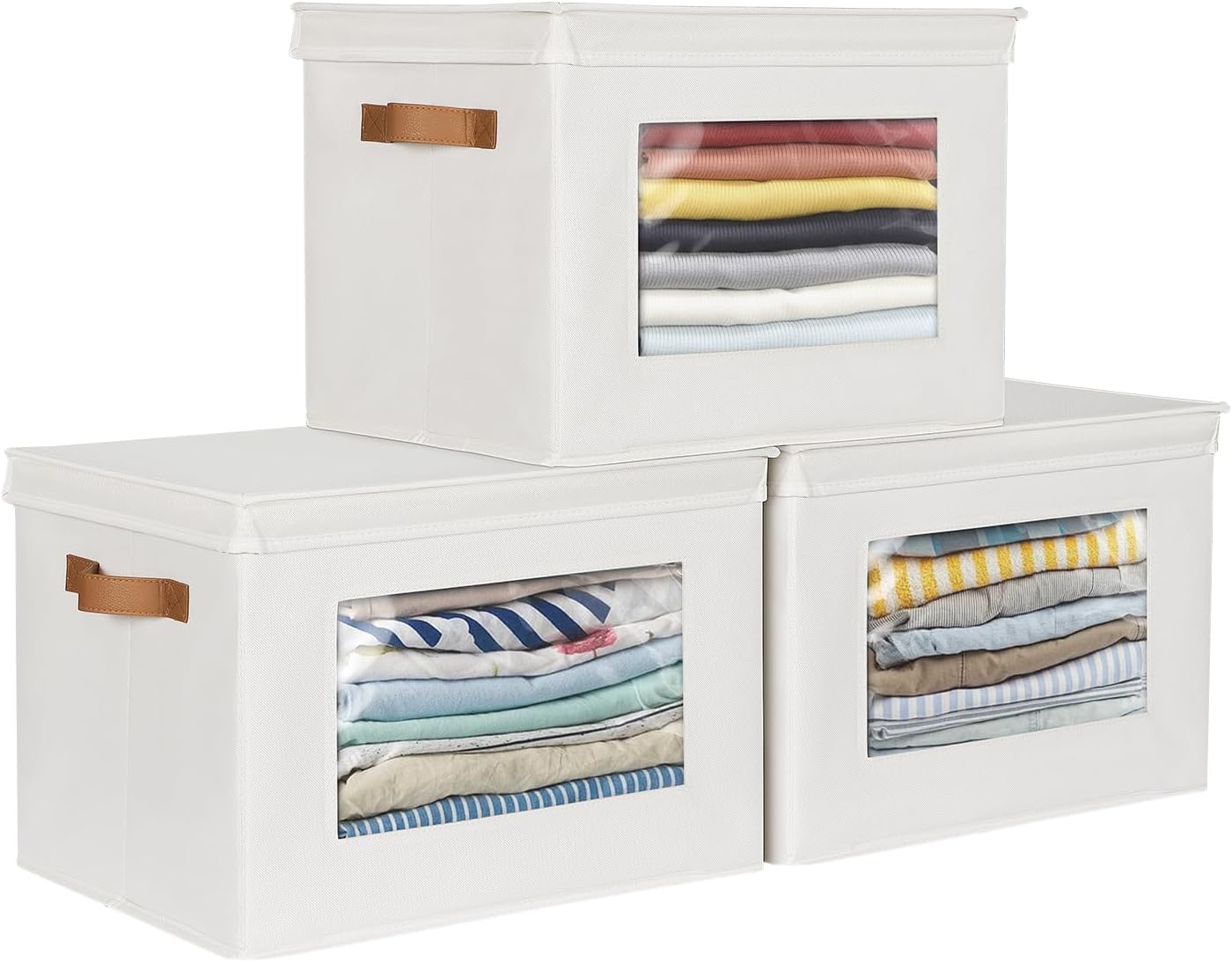 Amazon.com - Univivi Storage Boxes with Lids Fabric Foldable Storage ...