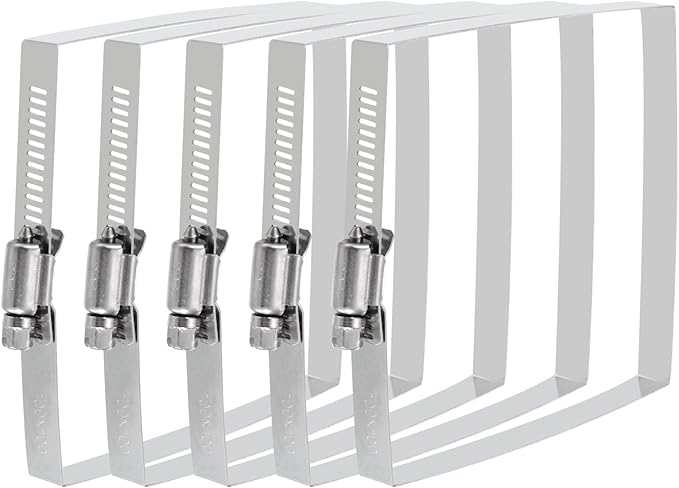 Amazon.com: uxcell Rectangular Hose Clamps, 4" x 4" 304 Stainless Steel ...